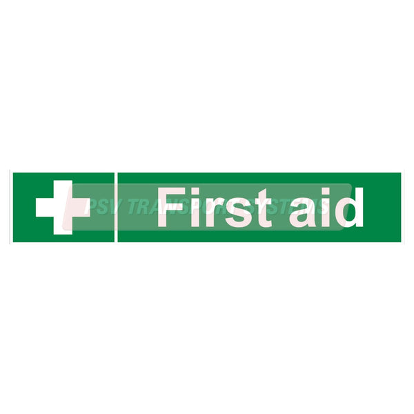 PDP22377-First Aid Sticker. White Text/Symbol on Green Background - PSV ...